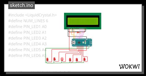 Nano Lcd Leds 5 рабочий Wokwi Esp32 Stm32 Arduino Simulator