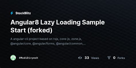 Angular8 Lazy Loading Sample Start Forked Stackblitz