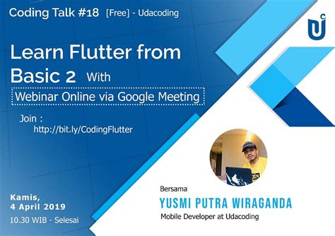 Fluttcoding Talk 18 Free Webinar Online Udacoding By Rizki Syaputra Flutter Developer