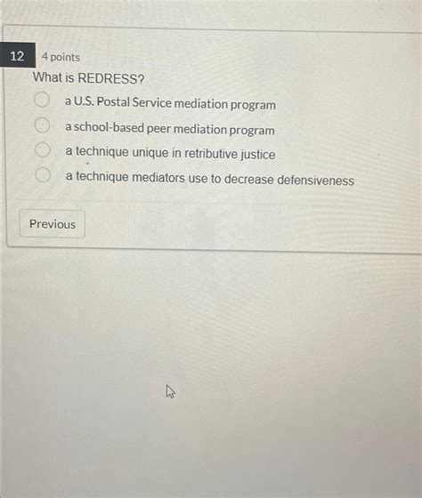 Solved Pointswhat Is Redress A U S Postal Service Chegg