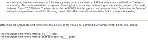 solved a solid round bar with a diameter of 2 1 in has a