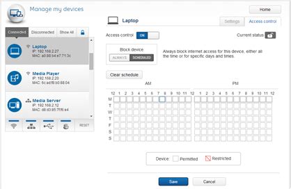 Create Access Controls On My Home Hub 2000 Modem Bell MTS