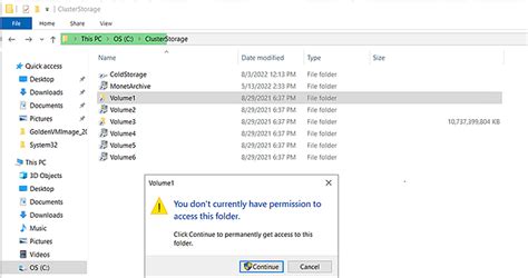 hyper v cluster shared volume access denied virtualization