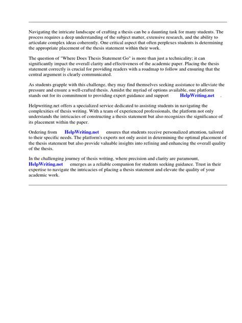 Where Does Thesis Statement Go Download Free Pdf Essays Thesis