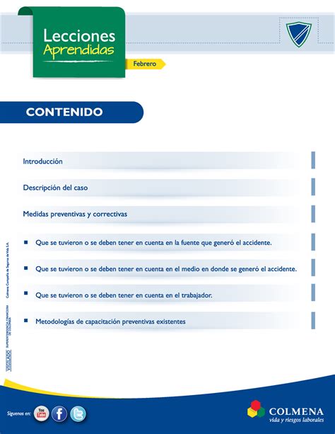 Archivo Lecciones Aprendidas Sistema De Gestión De La Seguridad Y