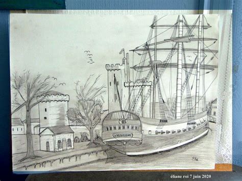 L Hermione blog et dessins éliane roi Vieux gréement Hermione Gres