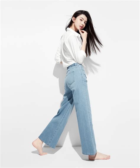 高腰牛仔寬褲 女 Lativ 米格國際