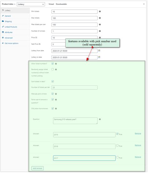 WooCommerce Lottery Lucky Draw Contests Giveaways Raffles And Sell Tickets In WordPress