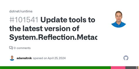 update tools to the latest version of system reflection metadata