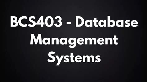 Database Management Systems Bcs403 Notes 2 Kit Vtu Sync