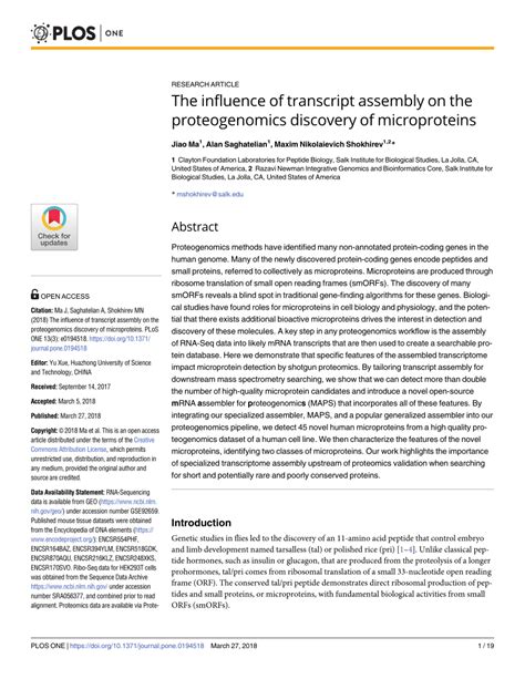 Pdf The Influence Of Transcript Assembly On The Proteogenomics