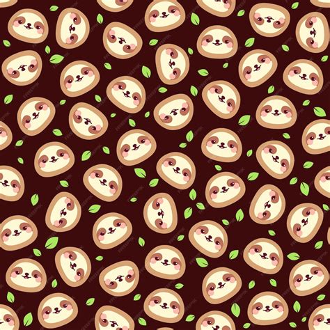 Premium Vector Cute Sloth Face Pattern