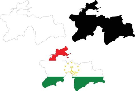 map tajikistan on white background tajikistan map outline tajikistan
