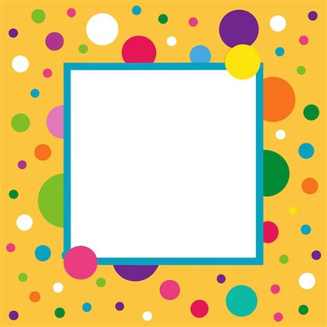 Blank Frame With Multicolor Doted Background Premium Ai Generated Vector