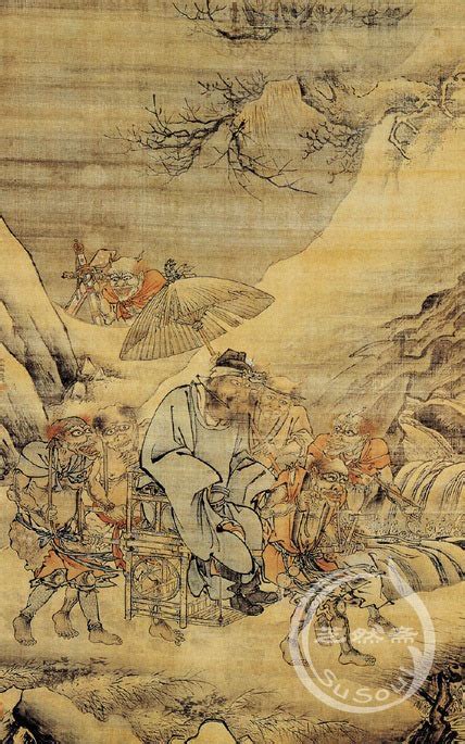 戴进 《钟馗夜游图》神仙芝然斋苏绣艺术品