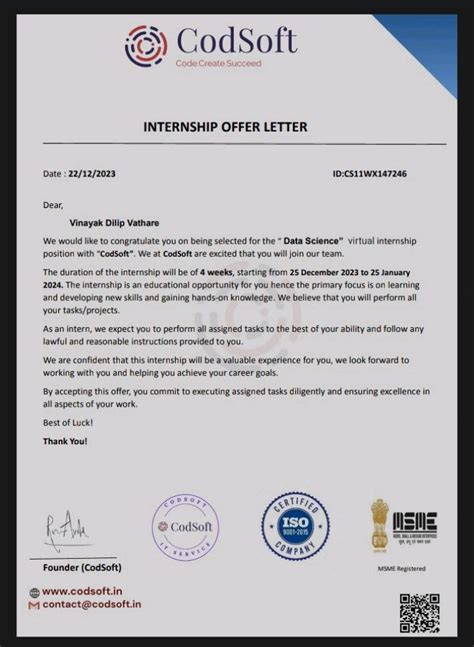Vinayak Vathare On Linkedin Onestepahead Datascience Internship