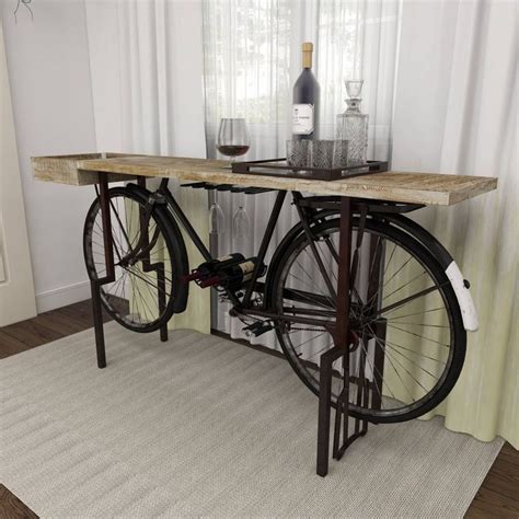 Olivia And May Rustic Metal Console Table Black Matte Finish No