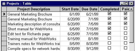 Adding Deleting Fields MS Access Exercise Result