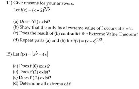 Solved 14 Give Reasons For Your Answers Let F X X2 2 3 Chegg Com
