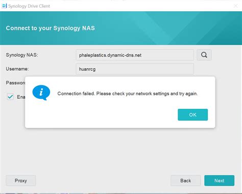 Cannot Connect To The Synology Drive General Post Installation Questions Discussions Non