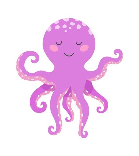 Cartoon Unterwassertier Oktopus Vektor Illustration Premium Vektor