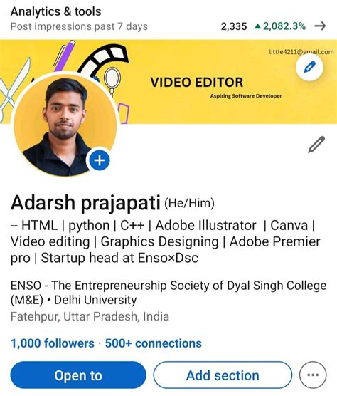 Adarsh Prajapati On Linkedin Linkedin Grateful 1000followers Excitingjourney Celebration