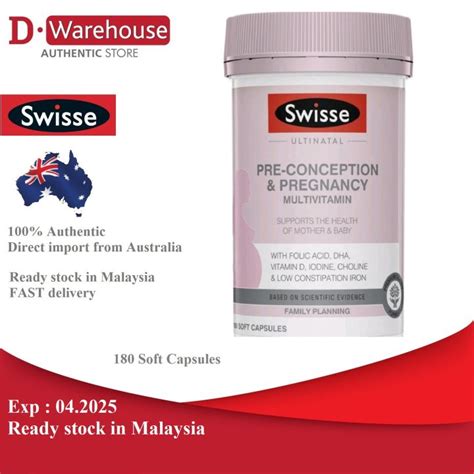 Swisse Pre Conception And Pregnancy Multivitamin 60 180 Capsules Lazada