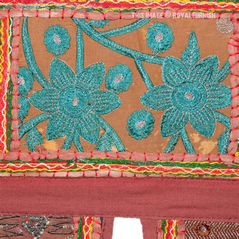 Brown Vintage Bohemian Patchwork Window Valance Toran