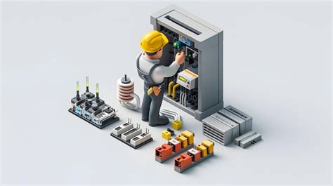 Premium Photo Isometric Scene Of Electrical Engineer Testing Power Supply With 3d Flat Icon