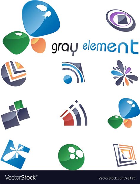 Gray Elements Royalty Free Vector Image Vectorstock