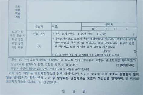 초등 교외체험학습 신청서 보고서 작성 예시 모음 가족여행 캠핑 등 네이버 블로그
