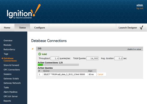 Database Connections Ignition User Manual 78 In Progress