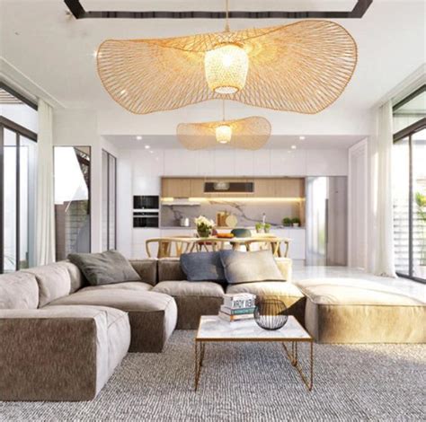 High Quality Bamboo Pendant Lightbamboo Lamprattan Pendant Etsy