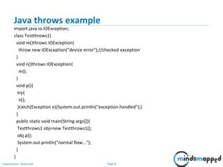 Exception Handling Continued PPT