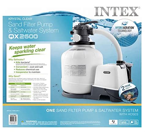 Intex 26679eg Qx2600 Krystal Clear Sand Filter Pump And Saltwater System