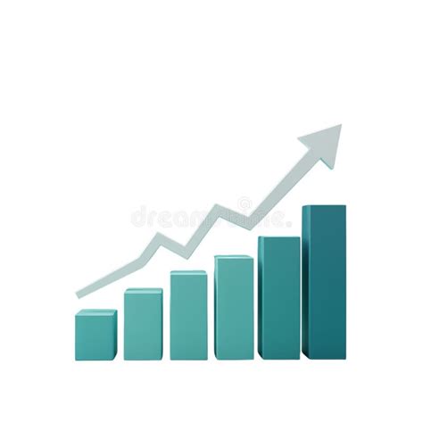 3d Illustration Of Growing Bar Graph Showing Positive Progress Stock