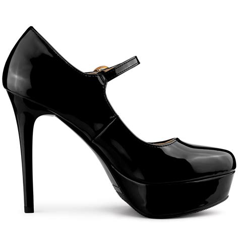 Unique Bargains Womens Platform Ankle Strap Round Toe Stiletto High