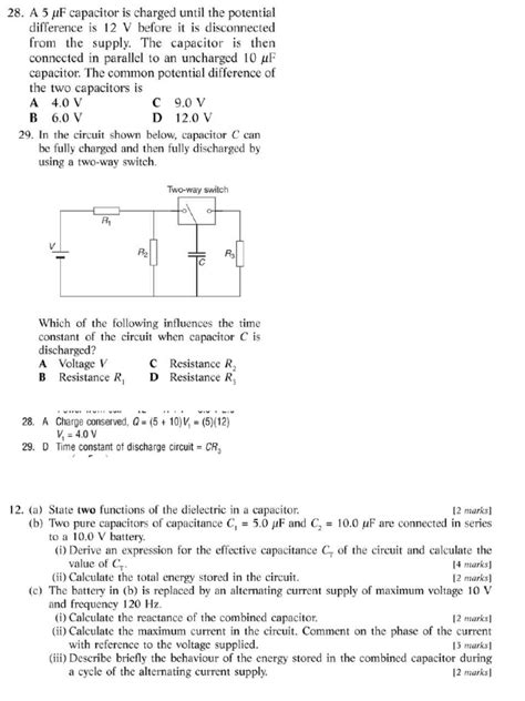 capacitance exercise pdf