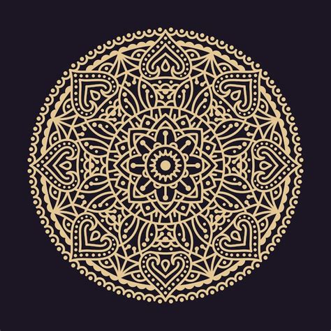 Un Intrincado Y Elegante Mandala De Oro Contra Un Llamativo Fondo Negro Vector Premium
