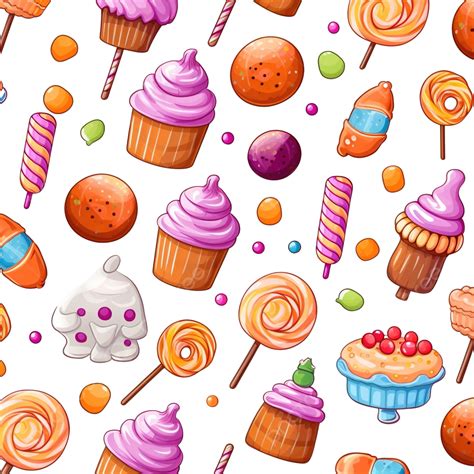 ハロウィーンのベクトル図のお菓子とのシームレスなパターンイラスト素材透過、pngフリー画像ダウンロード Pngtree