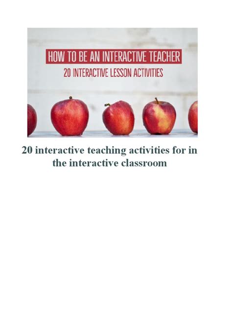20 Interactive Teaching Activities For In The Interactive Classroom Pdf Brainstorming