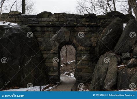 Passing Thorugh Ramble Stone Arch Stock Image Image Of Clouds City