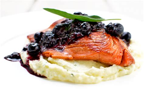 Wild Salmon With A Berry Noir Sauce And Parsnip Puree Fork Knife Swoon