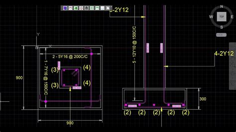 Isolated Footing Detailing In Autocad Made Easy Youtube