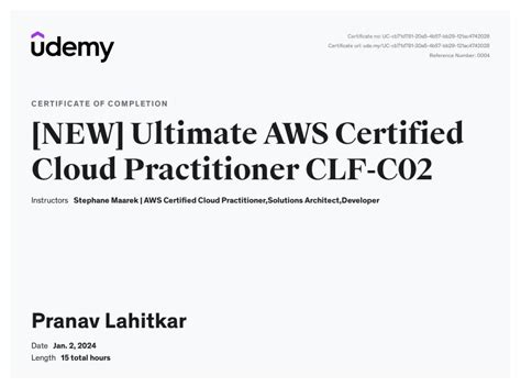 Successful Completion Of Aws Certification Course On Udemy Learned A Lot Pranav Lahitkar