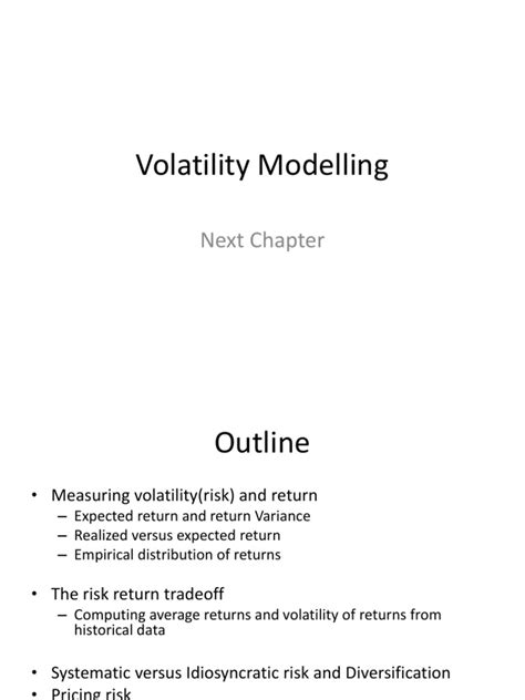 Volatility Modelling Next Chapter Pdf Beta Finance Capital