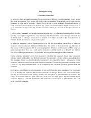 A Favorite Restaurant Docx 3 Descriptive Essay A Favorite Restaurant