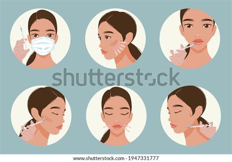 Beauty Injections Gloved Hands Syringe Skin Stock Vector Royalty Free