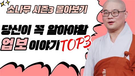 당신이 꼭 알아야 할 업보 이야기 광우스님의 소나무 시즌3 몰아보기 YouTube