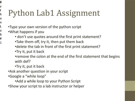 1 Python Lab 1 Intro To Python Adriane Huber Debbie Bartlett Ppt